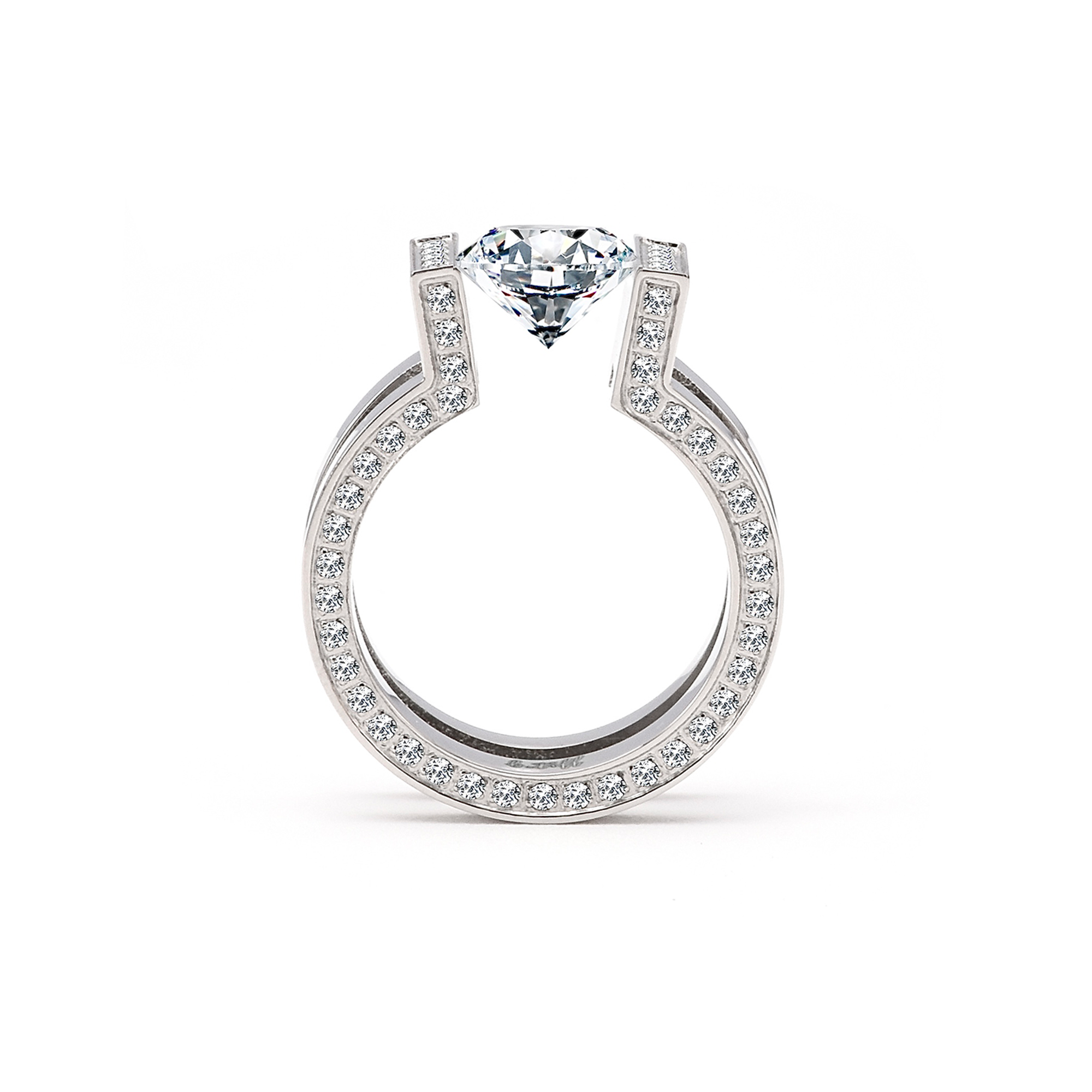 RG108W B.Tiff 2 ct Round Solitaire Interlocking Engagement Ring – B ...